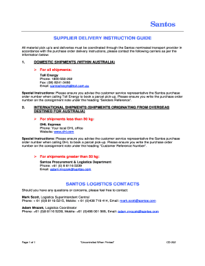Fillable Online SUPPLIER DELIVERY INSTRUCTION GUIDE Fax Email Print ...