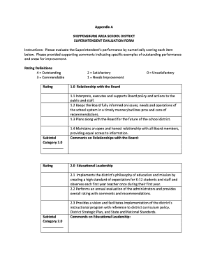 Fillable Online shipk12 Superintendent Evaluation Form - Shippensburg ...