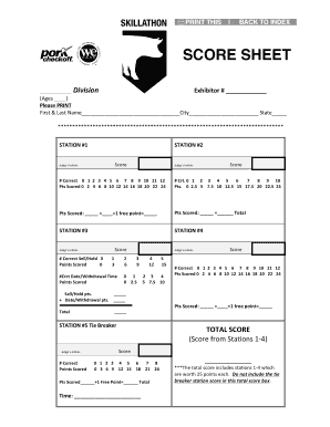 Fillable Online old pork SCORE SHEET - Pork Checkoff Fax Email Print ...