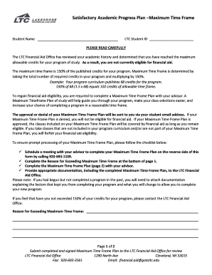 Fillable Online gotoltc Satisfactory Academic Progress Plan Maximum Time Frame - gotoltc Fax ...