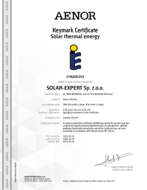Fillable Online Keymark Certificate - Solar Keymark Fax Email Print ...