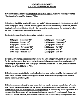 Fillable Online mosineeschools READING REQUIREMENTS FOR 7 GRADE ...