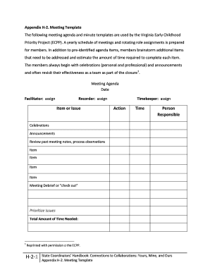 Fillable Online center serve Appendix H-2 Meeting Template - SERVE Center - center serve Fax ...
