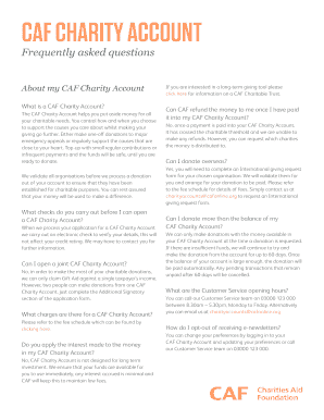 Fillable Online About my CAF Charity Account Fax Email Print - pdfFiller