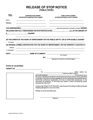 Fillable Online Public Release of Stop Notice - Ventura County ...