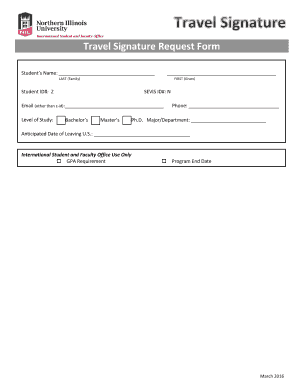 Fillable Online Travel Signature Request Form - scholarshipsniuedu Fax ...