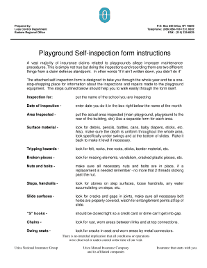 Fillable Online Playground Self-inspection form instructions Fax Email ...