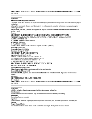 Fillable Online 3M MATERIAL SAFETY DATA SHEET 3M(TM) ESPE(TM) IMPRINT ...