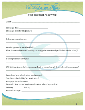 Fillable Online PostHospital Follow Up Fax Email Print - pdfFiller