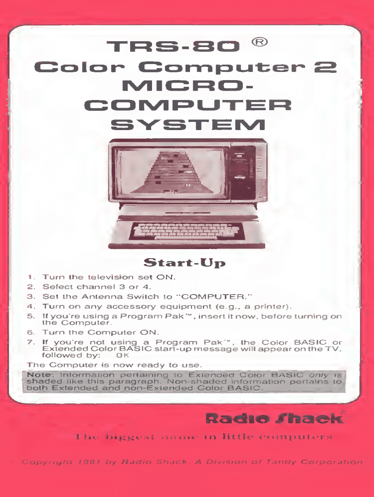 Fillable Online Color Computer MICRO- COMPUTER Fax Email Print - pdfFiller