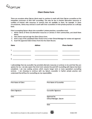 Fillable Online Client Choice Form - Provider Express Fax Email Print ...