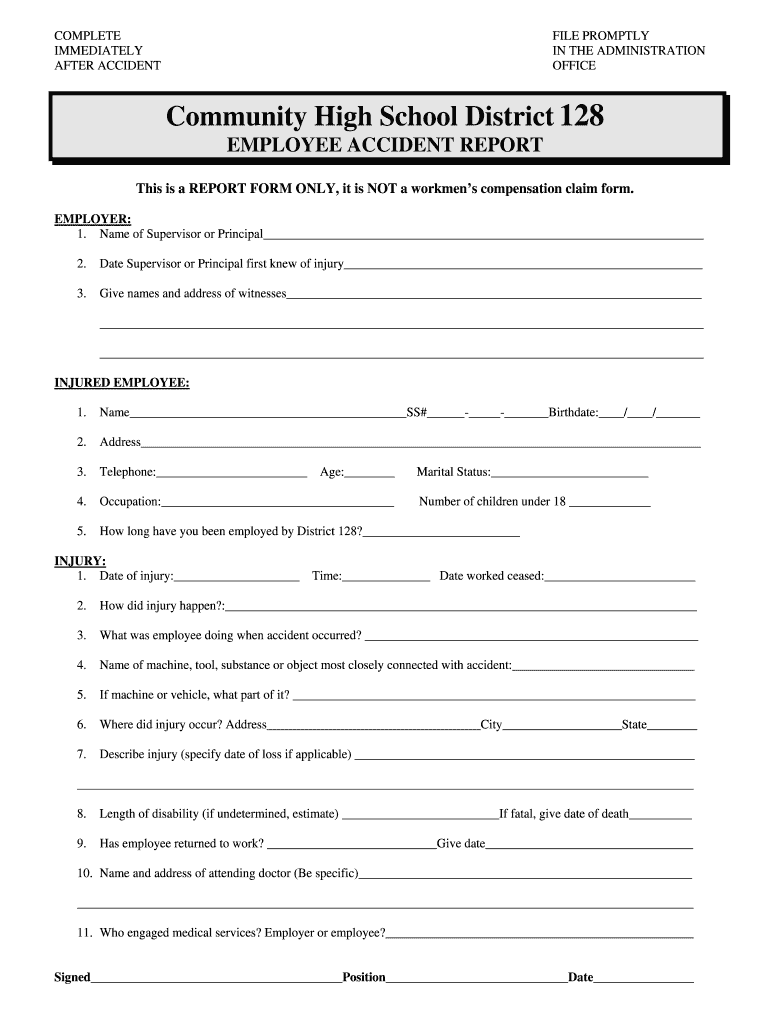 Fillable Online staff d128 AFTER ACCIDENT - staff d128 Fax Email Print - pdfFiller