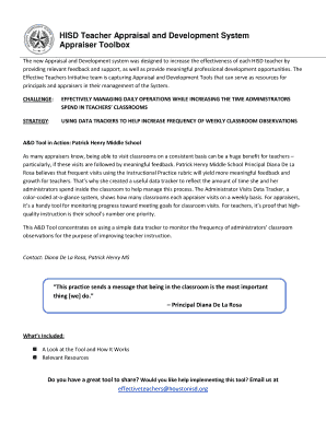 Fillable Online HISD Teacher Appraisal and Development System Fax Email ...