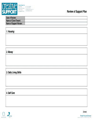 Fillable Online Review of Support Plan Form Fax Email Print - pdfFiller