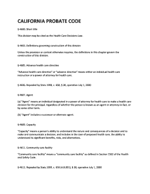 Fillable Online CALIFORNIA PROBATE CODE - bThaddeusPopecomb Fax Email ...