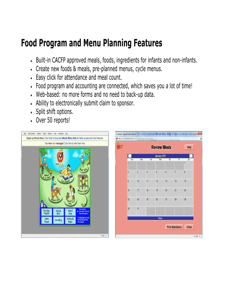 Fillable Online Food Program and Menu Planning Features Fax Email Print ...