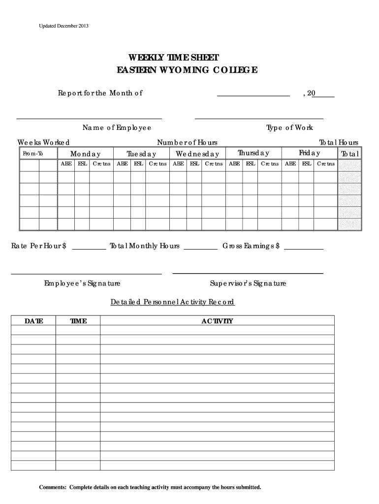 Fillable Online ewc wy Weeks Worked Fax Email Print - pdfFiller