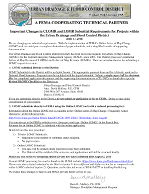 Fillable Online Important Changes in CLOMR and LOMR Submittal ...