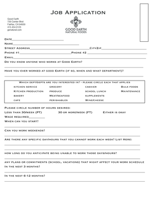 Fillable Online GE Job Application - Genius Central Fax Email Print ...