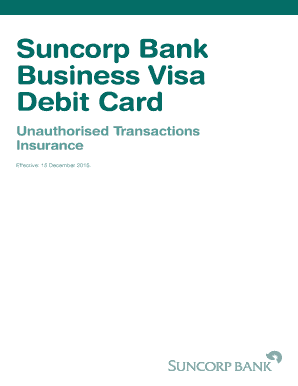 Fillable Online Suncorp Bank Business Visa Debit Card Fax Email Print ...