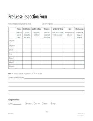 Fillable Online Pre-Lease Inspection Form - Tripodcom Fax Email Print ...