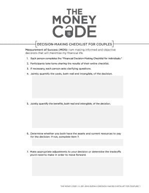 Fillable Online Decision-Making checklist for coUPles Fax Email Print ...