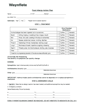 Fillable Online waynflete Food Allergy Action Plan.docx - waynflete Fax ...