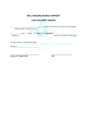 Fillable Online Website Lost Badge Form Fax Email Print - pdfFiller