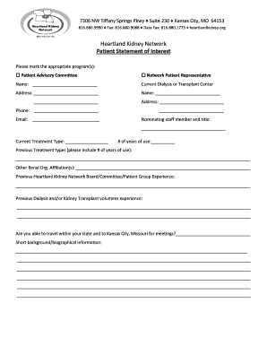 Fillable Online heartlandkidney Heartland Kidney Network Patient ...