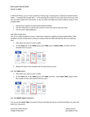 Fillable Online Insert a table Fax Email Print - pdfFiller