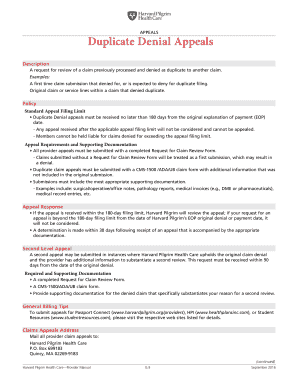 Fillable Online Duplicate Denial Appeals Fax Email Print - pdfFiller