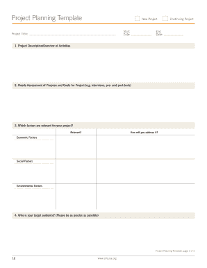 Fillable Online Project Description/Overview of Activities Fax Email ...