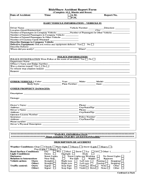 Fillable Online Accident Report Form - ridedartcom Fax Email Print ...