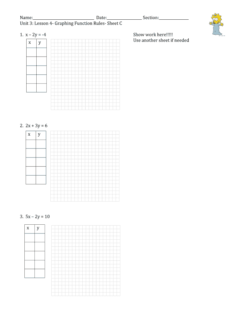 Fillable Online Name Date Section Unit3Lesson44GraphingFunction Fax ...