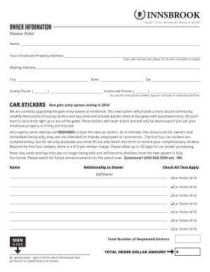 Fillable Online CAR STICKERS Fax Email Print - pdfFiller