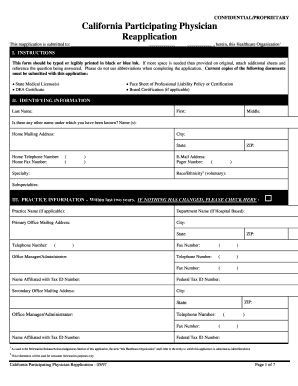 Fillable Online CONFIDENTIALPROPRIETARY California Participating ...