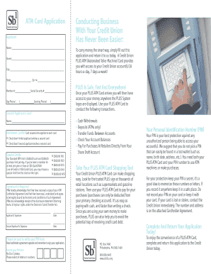 Fillable Online ATM Card - Sb1 Federal Credit Union Fax Email Print ...