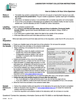 Fillable Online LABORATORY PATIENT COLLECTION INSTRUCTIONS Fax Email ...