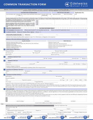 Fillable Online COMMON TRANSACTION FORM - edelweissmfcom Fax Email Print - pdfFiller