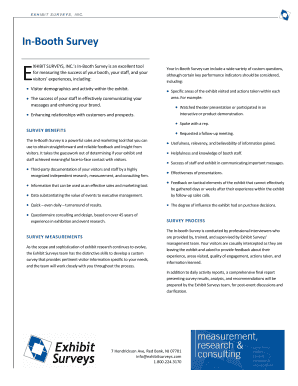 Fillable Online In-Booth Survey Fax Email Print - pdfFiller