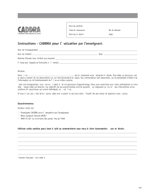 Remplissable En Ligne Instructions - CADDRA pour lvaluation par ...
