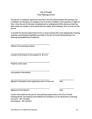 Fillable Online City of Powell Tree Planting Permit Fax Email Print ...