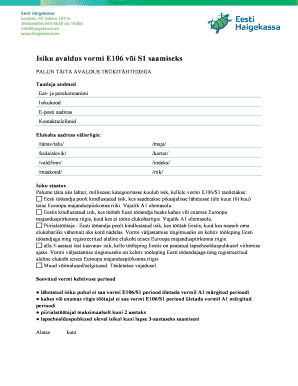 Fillable Online Isiku avaldus vormi E106 vi S1 saamiseks Fax Email ...