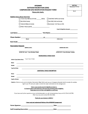 Fillable Online RV Camping Reservation Form - APG MWR Fax Email Print ...