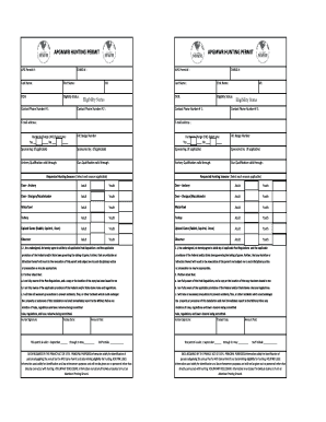 Fillable Online APGMWR HUNTING PERMIT APGMWR HUNTING PERMIT Fax Email ...