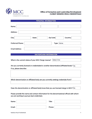 Fillable Online ofld mccchurch Dual Credentials Form.docx Fax Email ...