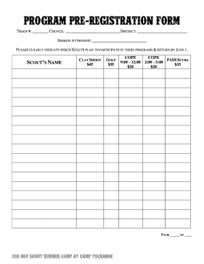 Fillable Online newbirthoffreedom Program Pre-Registration Form Fax ...