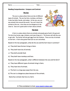 Story The Zoo - Fill Online, Printable, Fillable, Blank | pdfFiller
