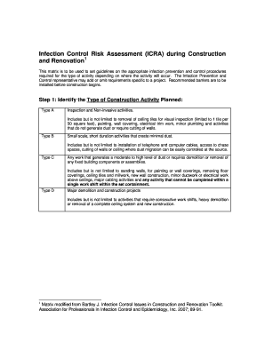 Fillable Online Infection Control Risk Assessment ICRA during ...