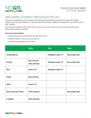 Fillable Online ACTIVITY MATRIX Fax Email Print - pdfFiller